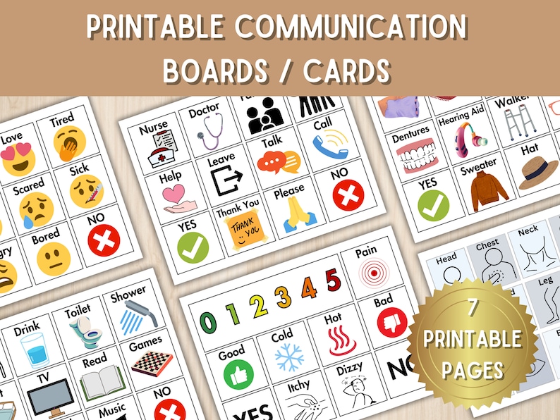 Communication Board for Seniors, Geriatric Patients, Non-verbal ...