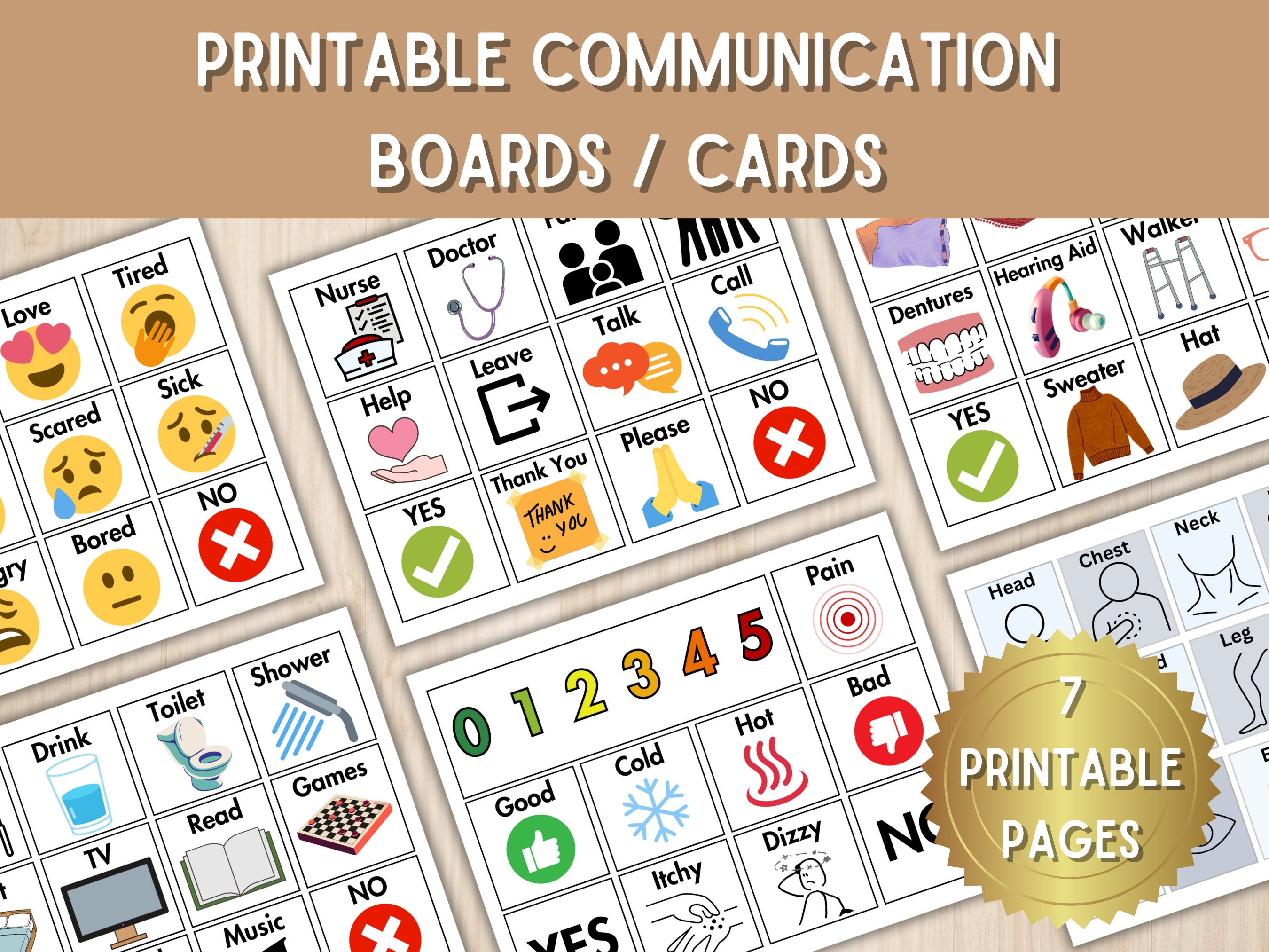 Communication Board for Seniors, Geriatric Patients, Non-verbal ...