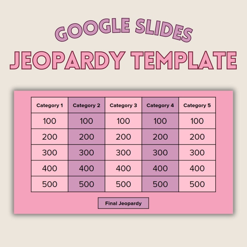 Google Slides Editable Jeopardy Template | Jeoparty | Bachelorette ...