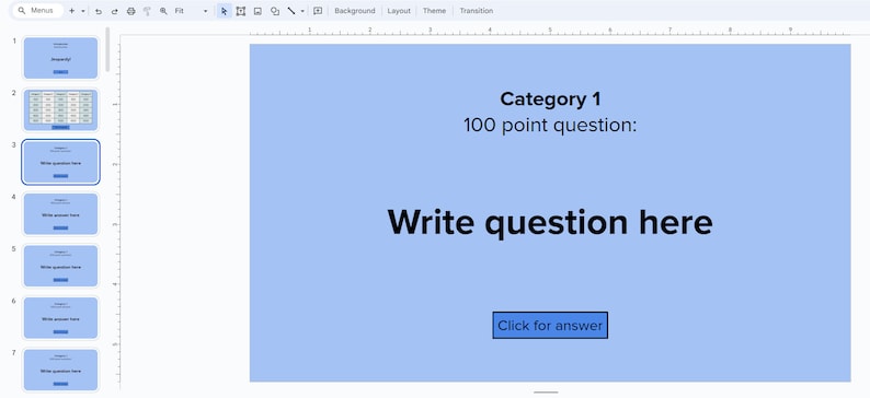 Google Slides Editable Jeopardy Template | Jeoparty | Bachelorette ...