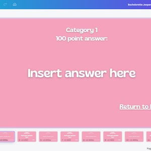 Jeopardy Editable Canva Template | Jeoparty | Bachelorette Party ...