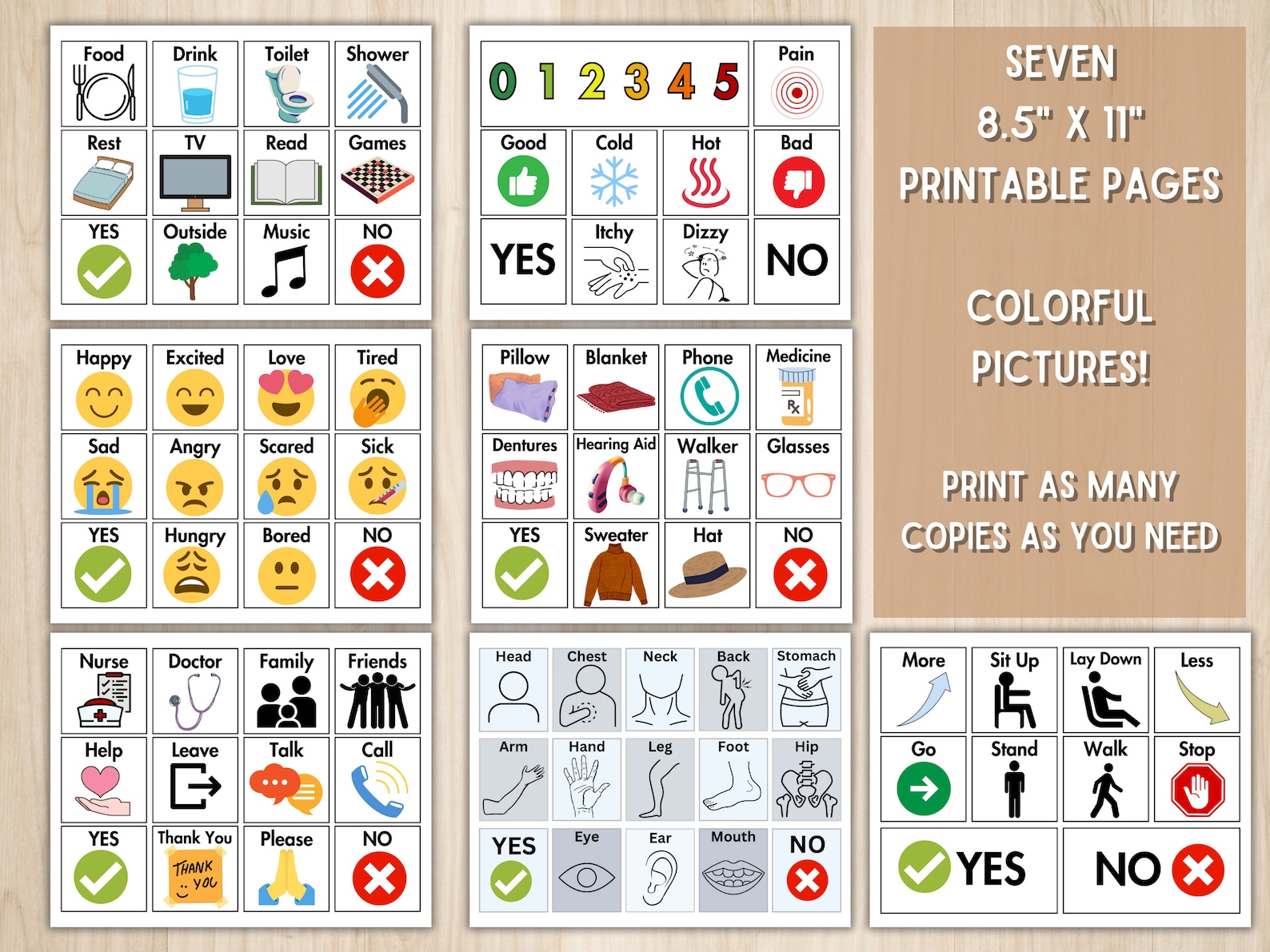 Communication Board for Seniors, Geriatric Patients, Non-verbal ...