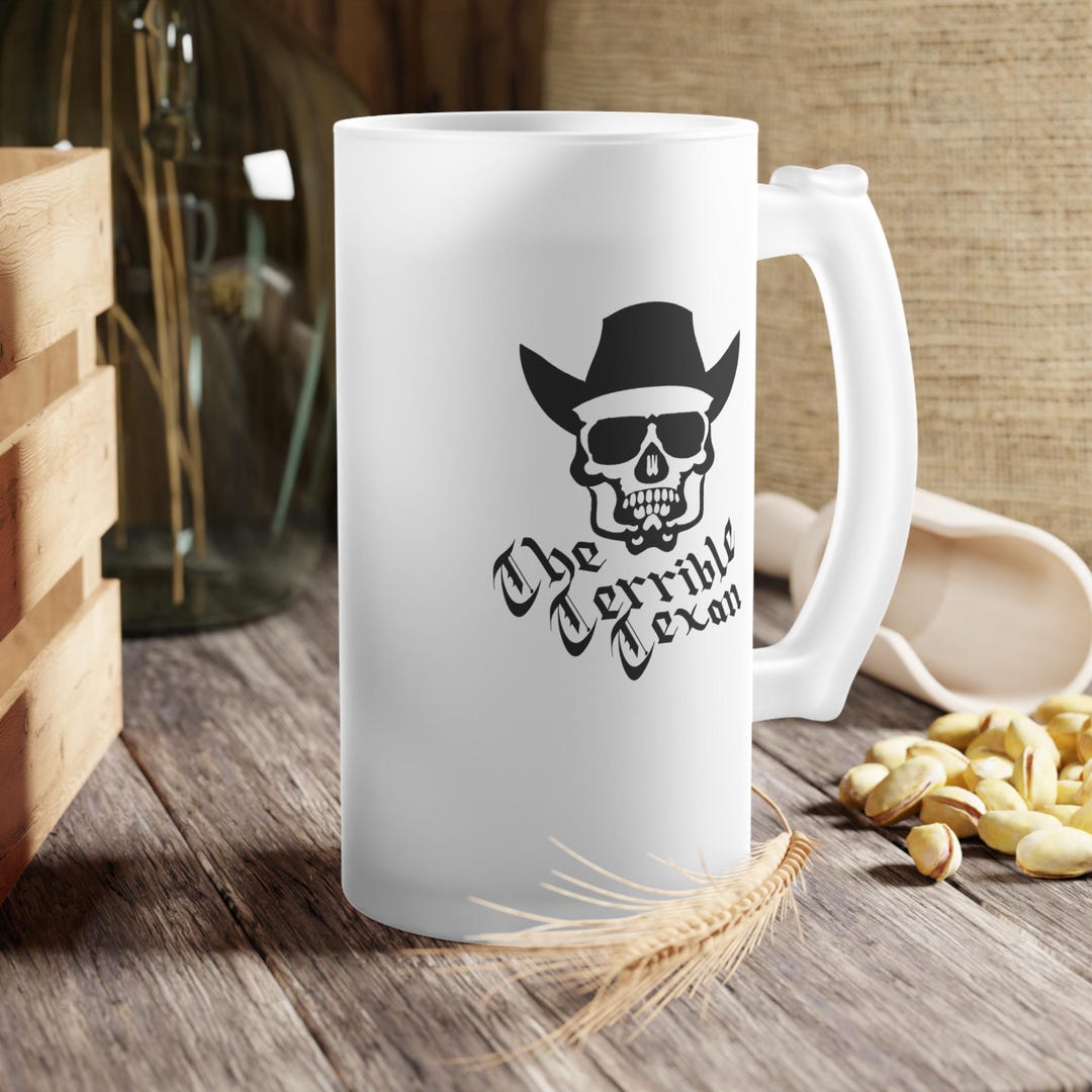 Frosted Skull Beer Mug Gothic Punk Rock Glass Edgy Heavy Metal Barware ...