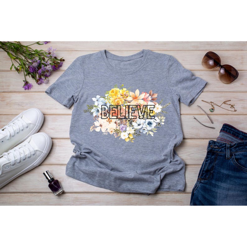 Believe Png, Floral Png, Digital Product, Digital Print, Digital Design ...