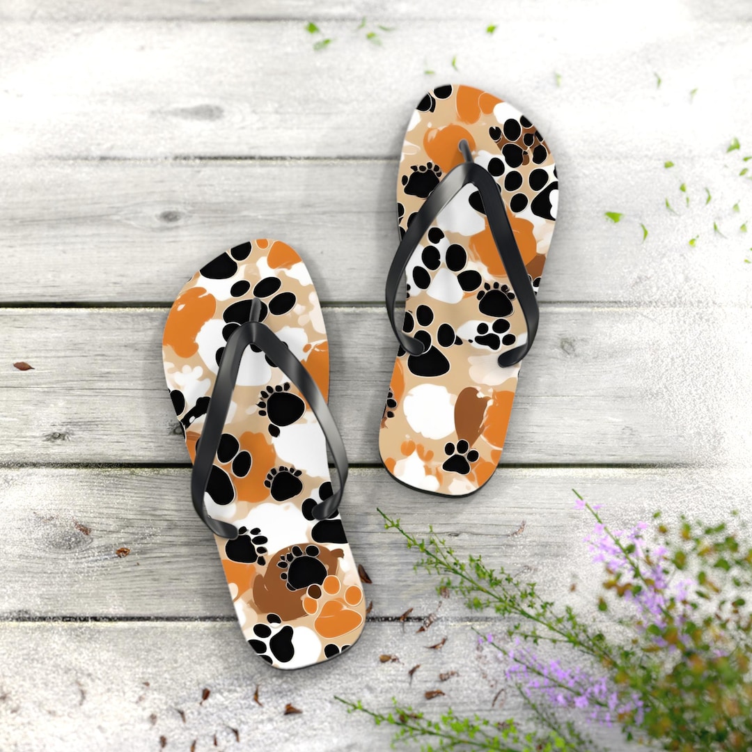 Pet Lover Flip Flops | Cute Paw Print Summer Sandals, Dog Mom Gifts ...