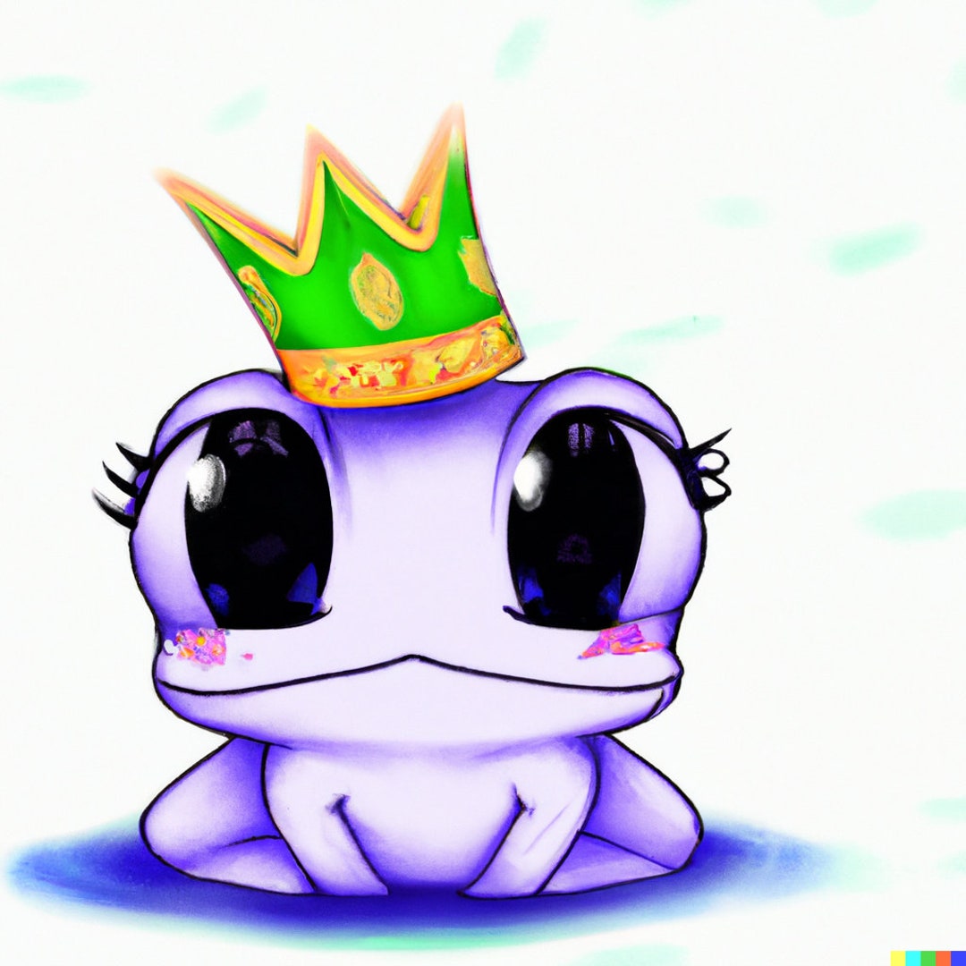 Japanese Anime Frog Wearing a Crown - Etsy