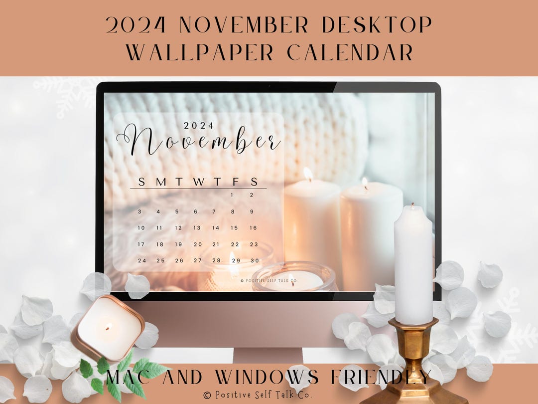 2024 November Desktop Wallpaper Calendar, Relaxation Theme, Digital ...