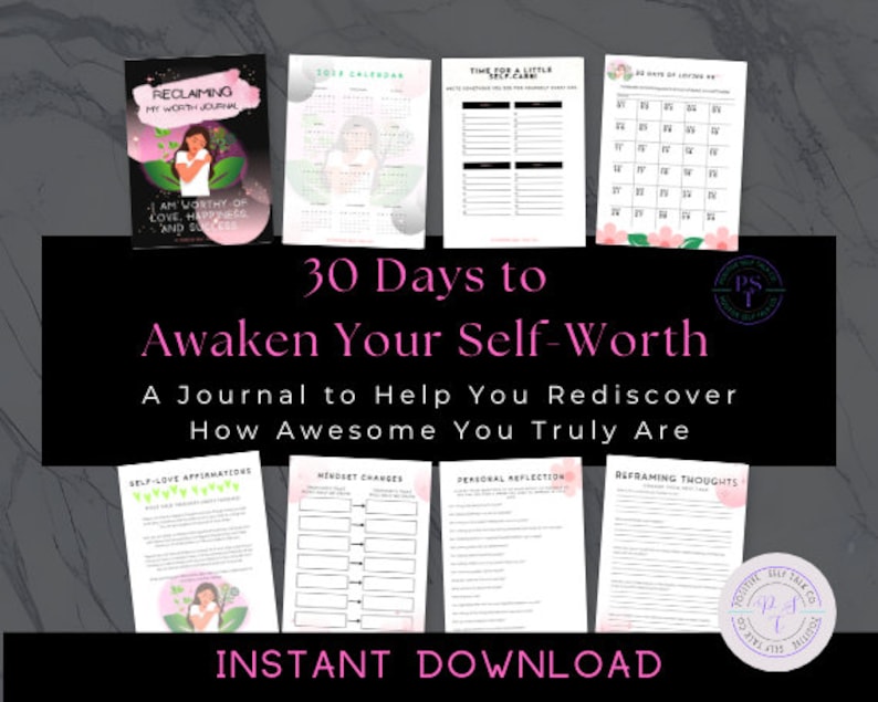 Reclaiming Your Self-worth Journal, Instant Download, Printable Journal ...