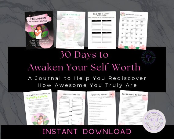 Reclaiming Your Self-worth Journal, Instant Download, Printable Journal ...