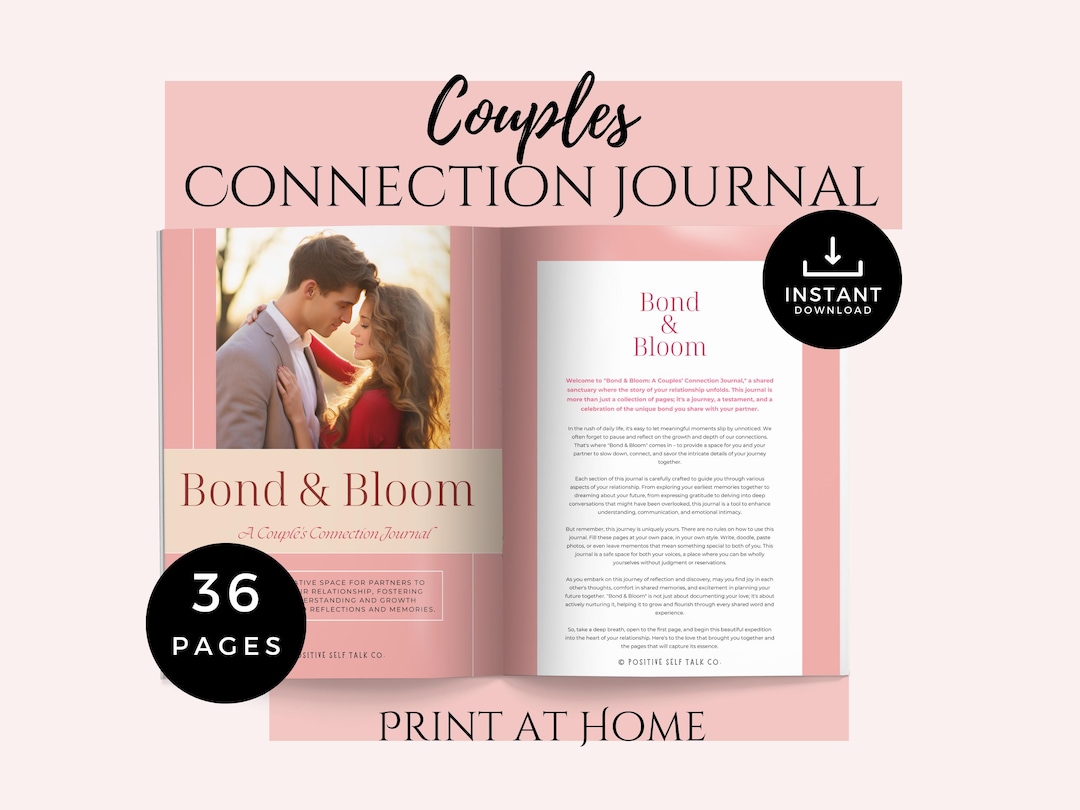 Couples Connection Journal, Printable, Digital Download, Relationship ...