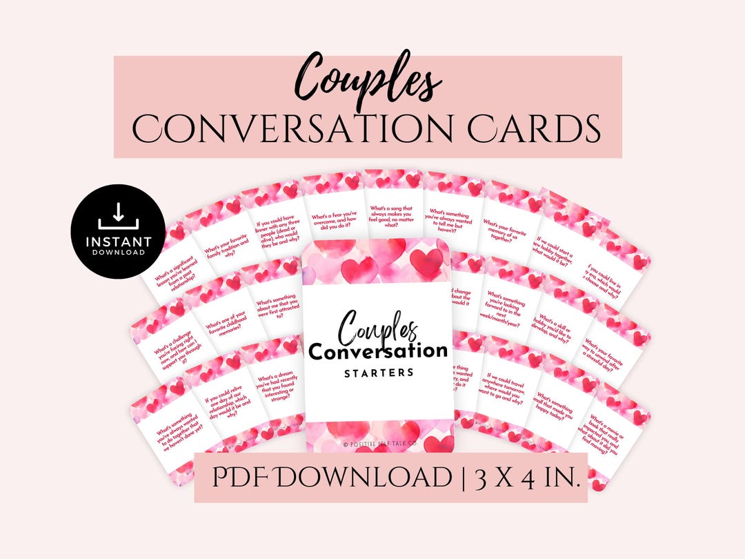 Couples Conversation Cards, Printable, Questions for Date Night ...