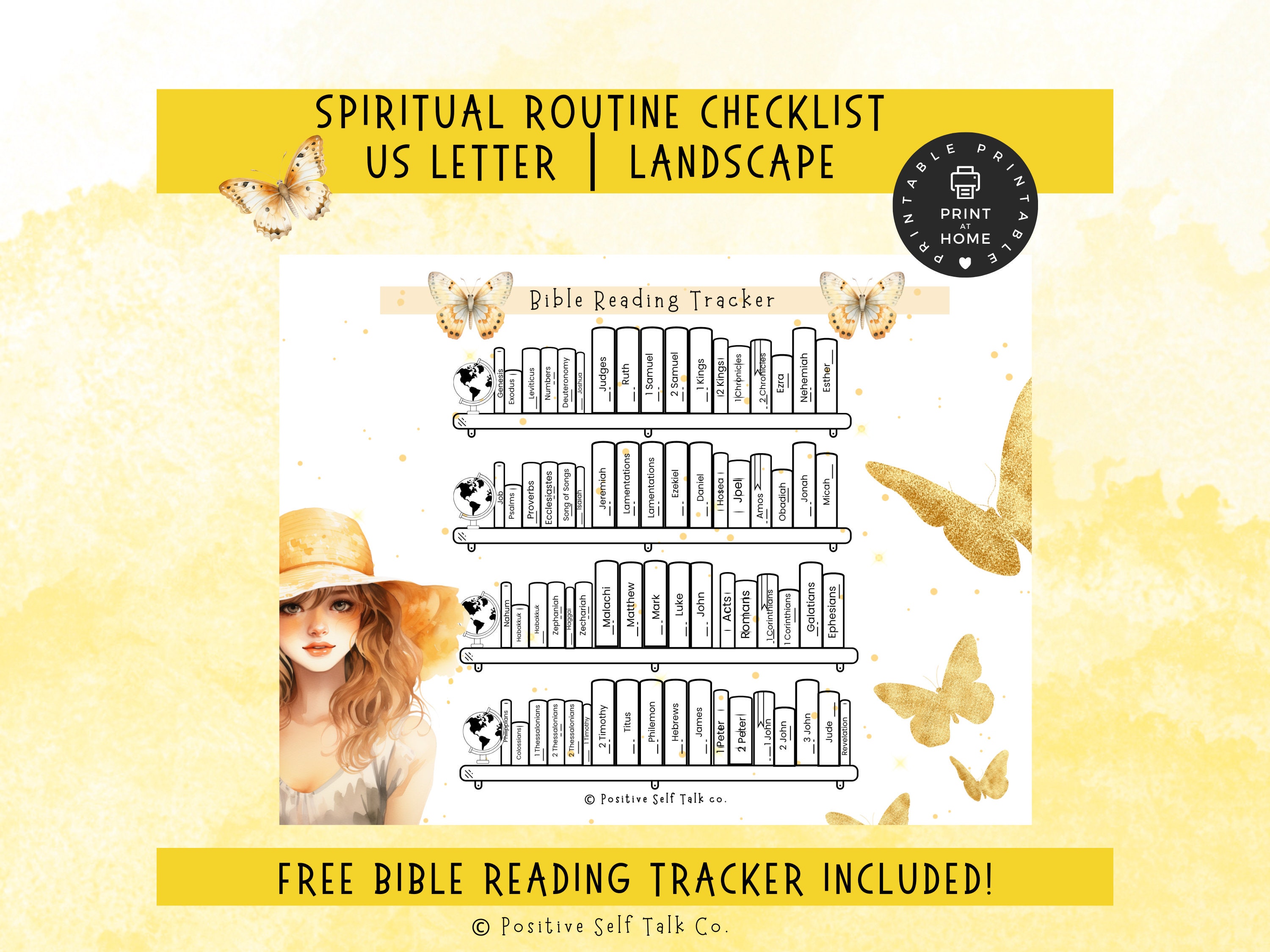 Spiritual Routine Checklist Sunny Girl Theme, Bible Tracker, Habit ...