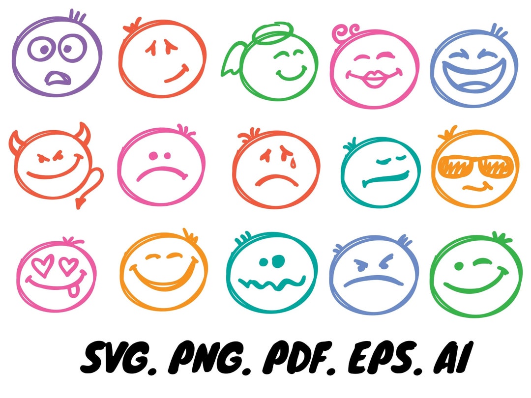 Smiley Face Svg Bundle, Smiley Face Svg, Smiley Face Png,svg,happy Face ...