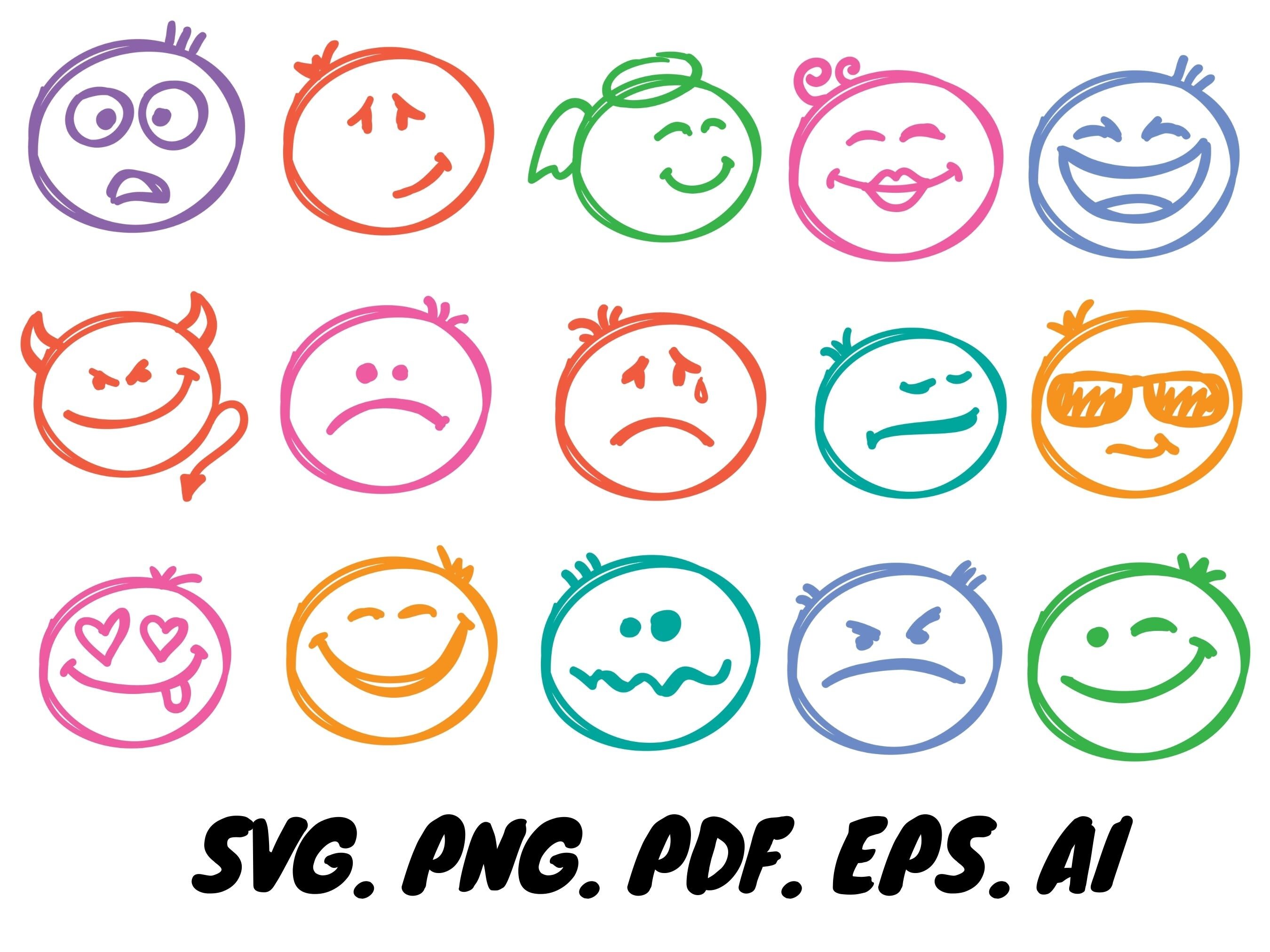 Smiley Face Svg Bundle, Smiley Face Svg, Smiley Face Png,svg,happy Face ...