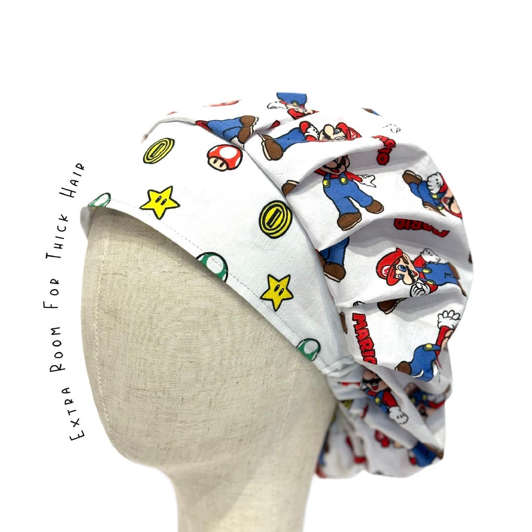 Super Mario Brothers Bouffant Scrub Cap, Cotton Surgical Hat - Etsy