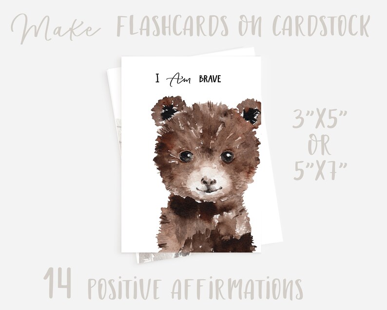 Positive Affirmations, Baby Animals, Printable Wall Art, Woodland ...