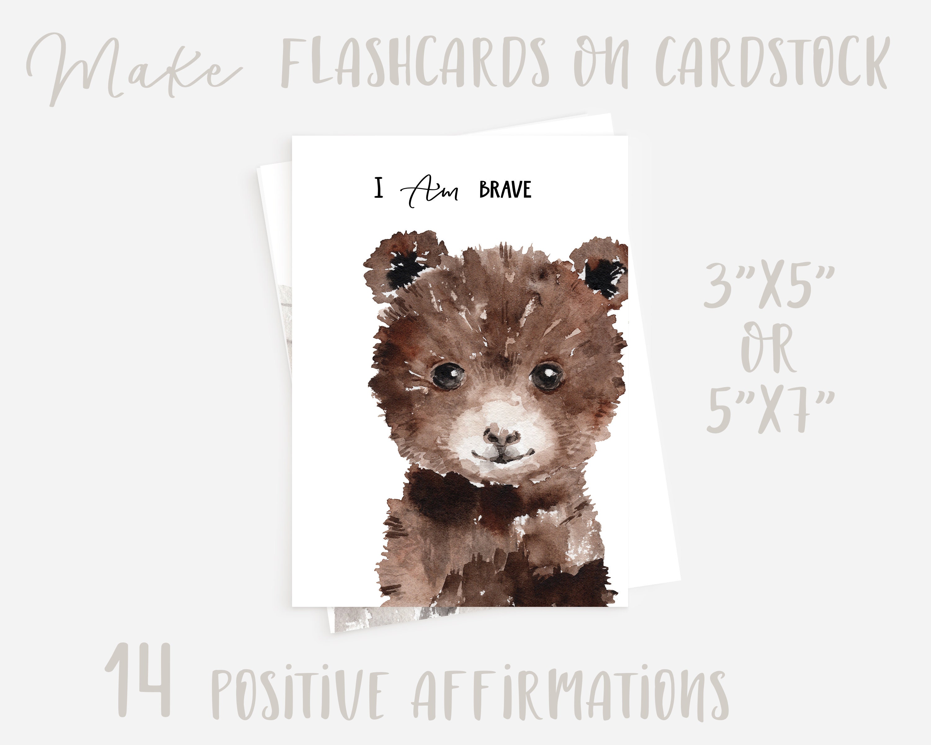 Positive Affirmations, Baby Animals, Printable Wall Art, Woodland ...