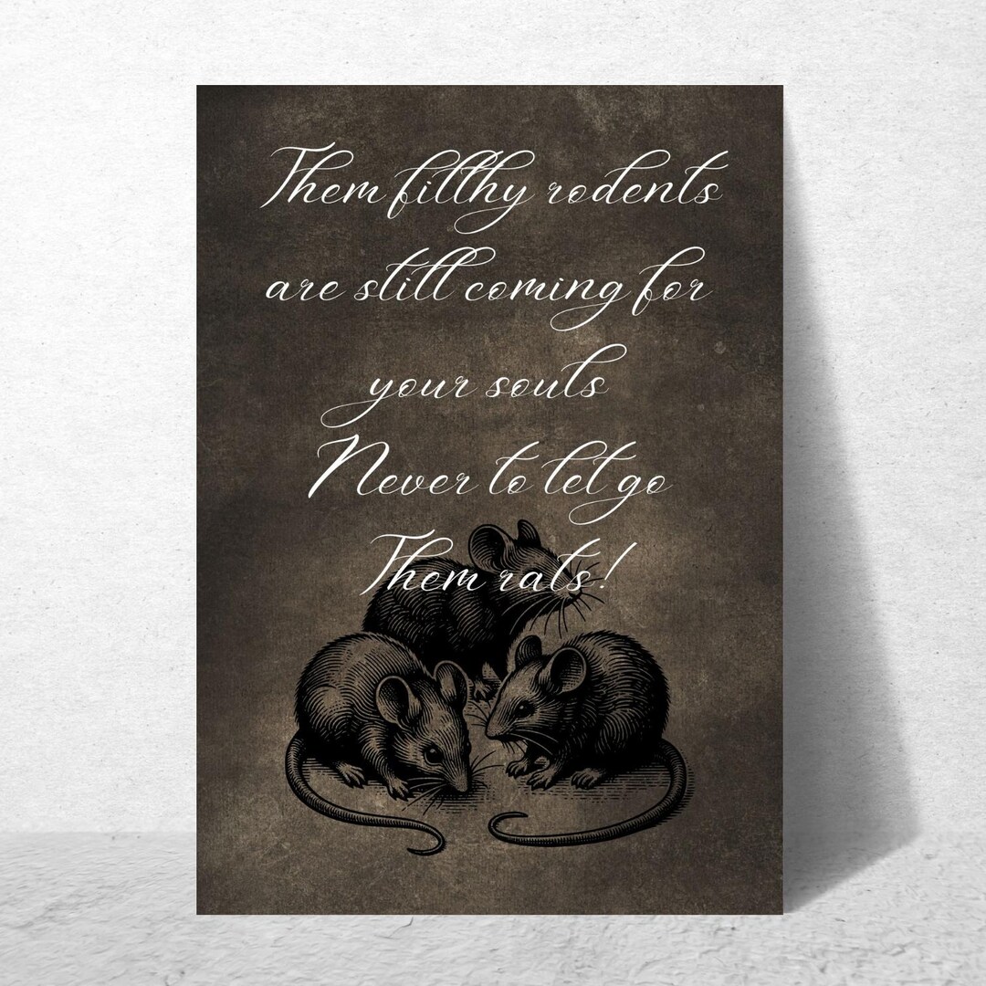 Ghost Rats Lyrics Print Prequelle Poster Unframed Tobias Forge Cardinal ...