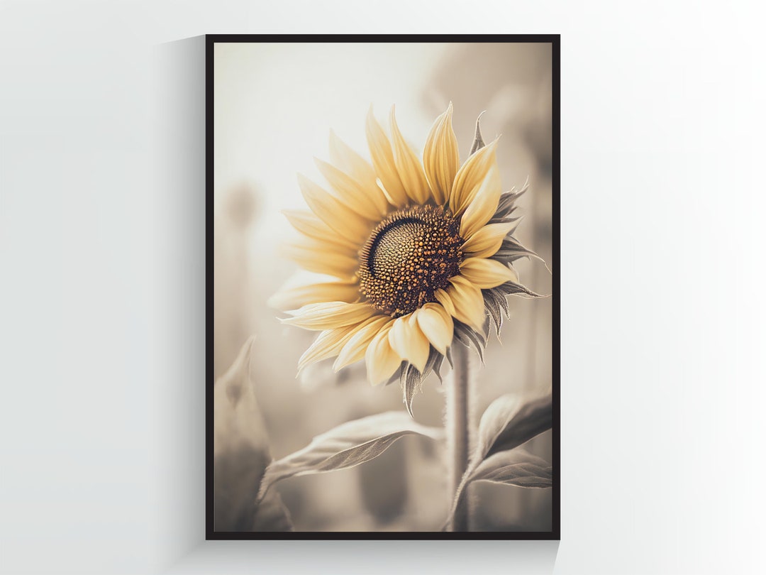 Sunflower Close up - Flower Art Print - A2/A3/A4/A5/A6 DIGITAL DOWNLOAD ...