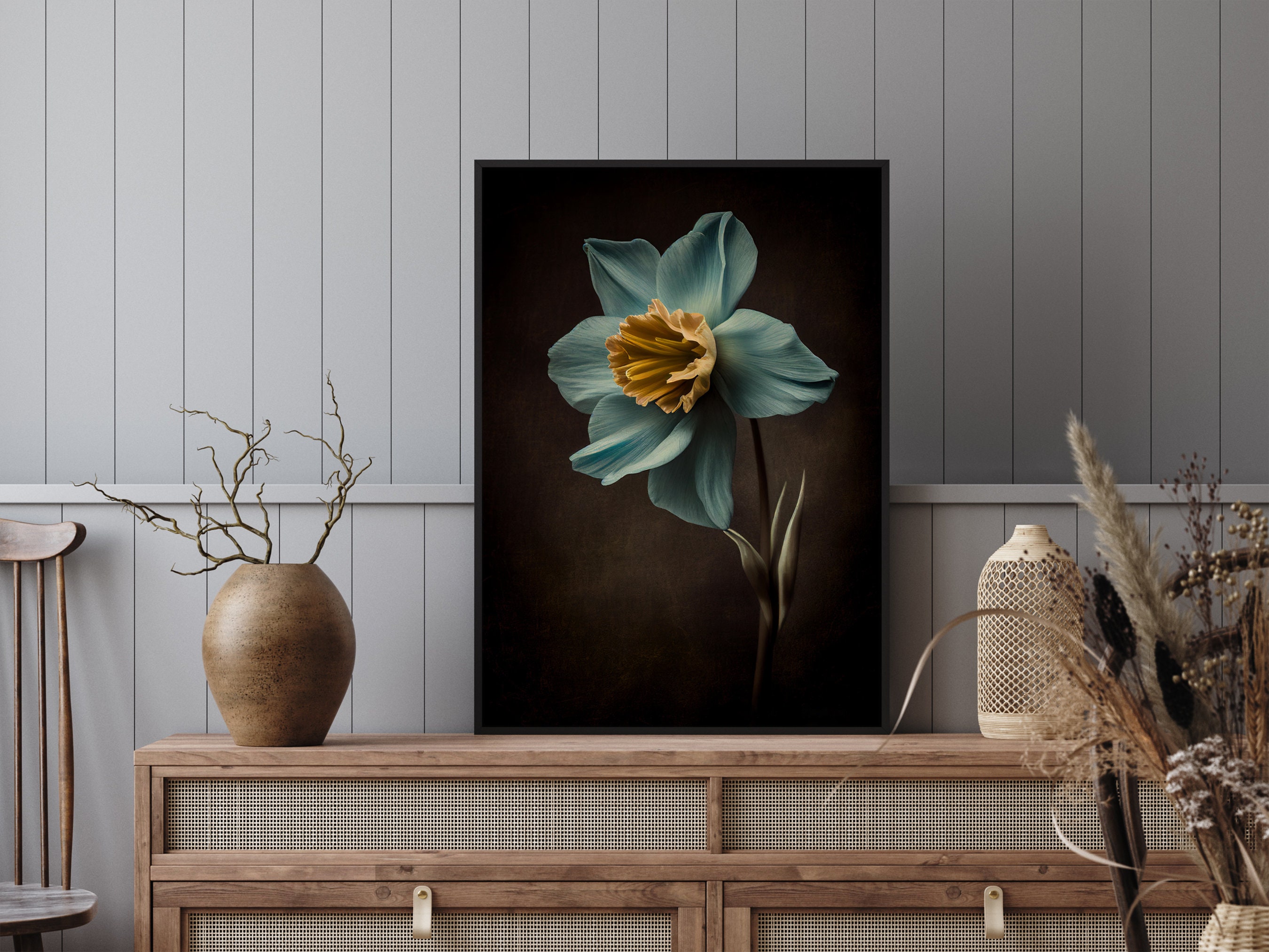DIGITAL DOWNLOAD Blue Daffodil Flower - Flower Art Print - A2/A3/A4/A5 ...