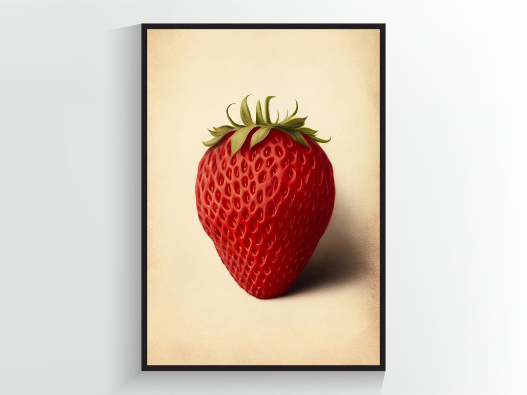Vintage Strawberry Print - Fruit Art Print - A2/A3/A4/A5/A6 DIGITAL ...