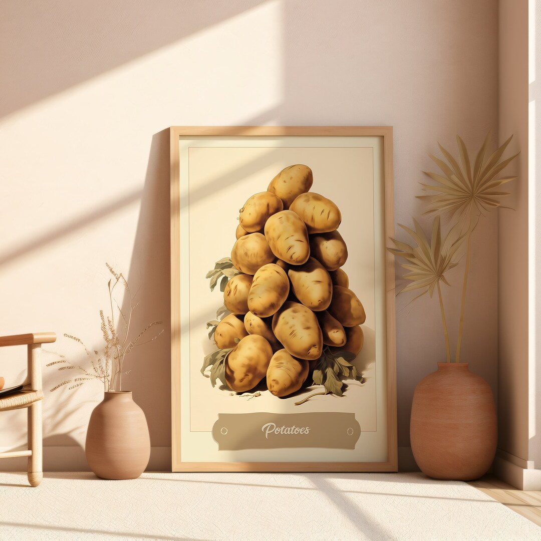 DIGITAL DOWNLOAD Potatoes Vintage Poster - Kitchen Wall Art - Printable ...