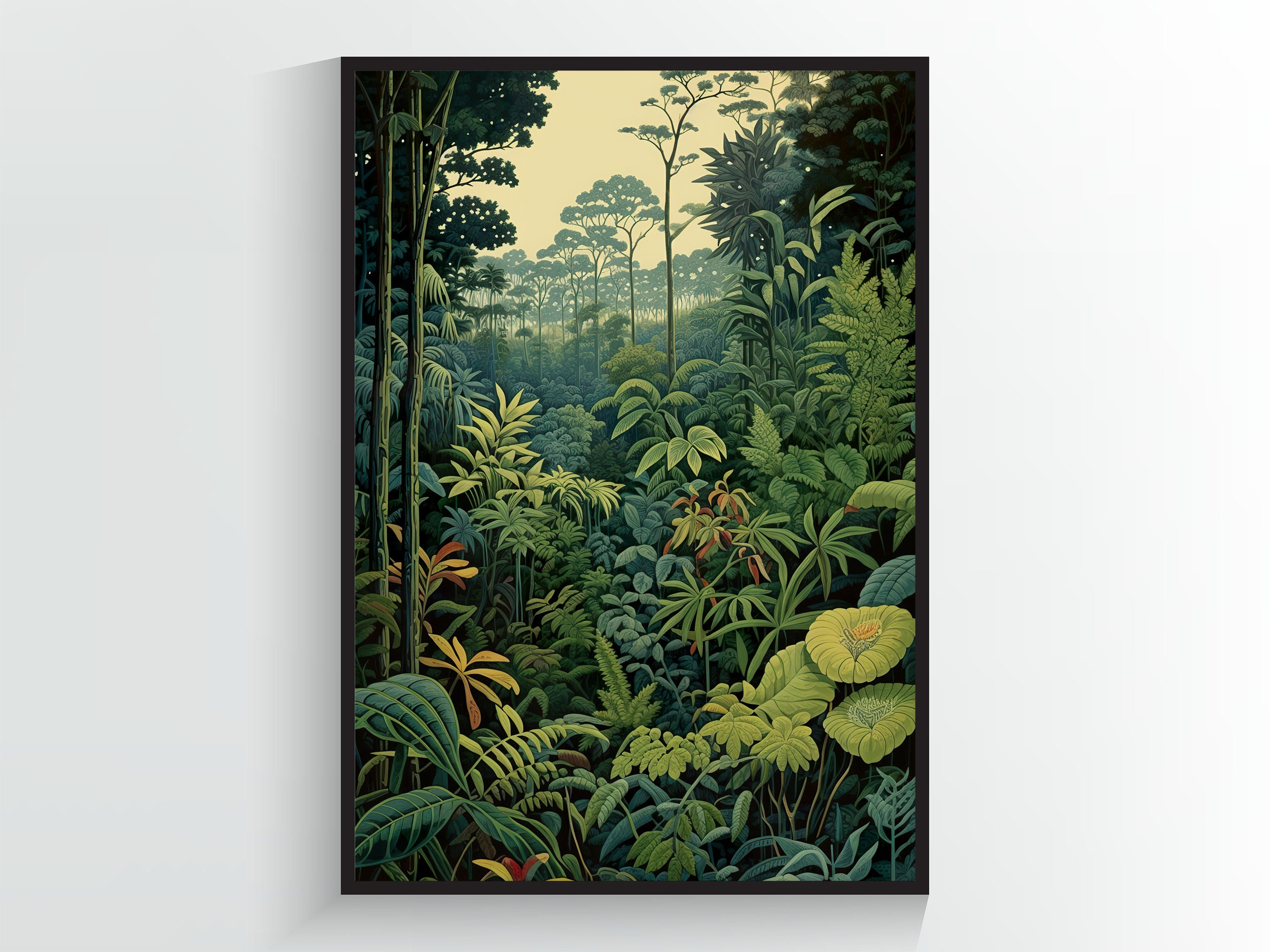 DIGITAL DOWNLOAD Jungle Forest Vegetation Nature Illustration A2/A3/A4 ...