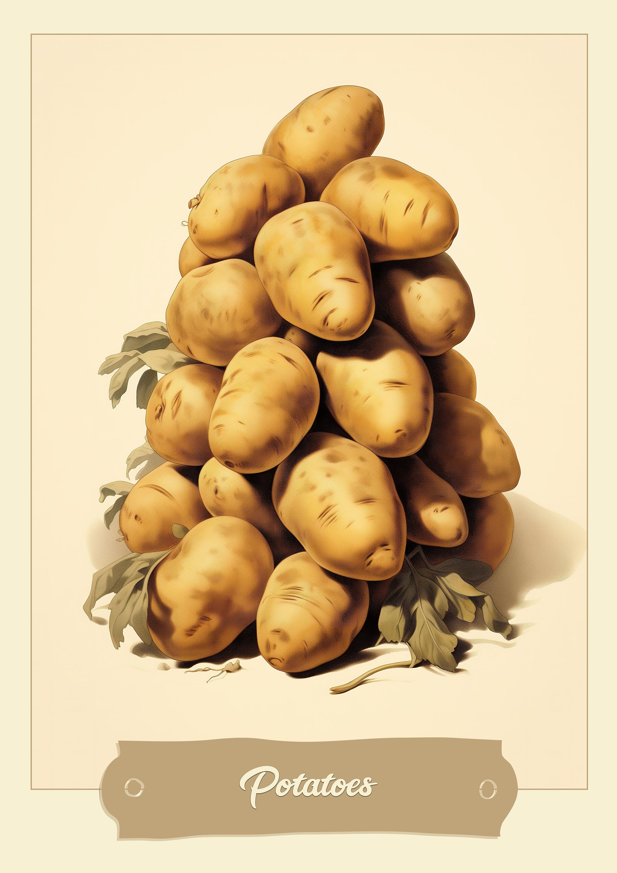 DIGITAL DOWNLOAD Potatoes Vintage Poster - Kitchen Wall Art - Printable ...