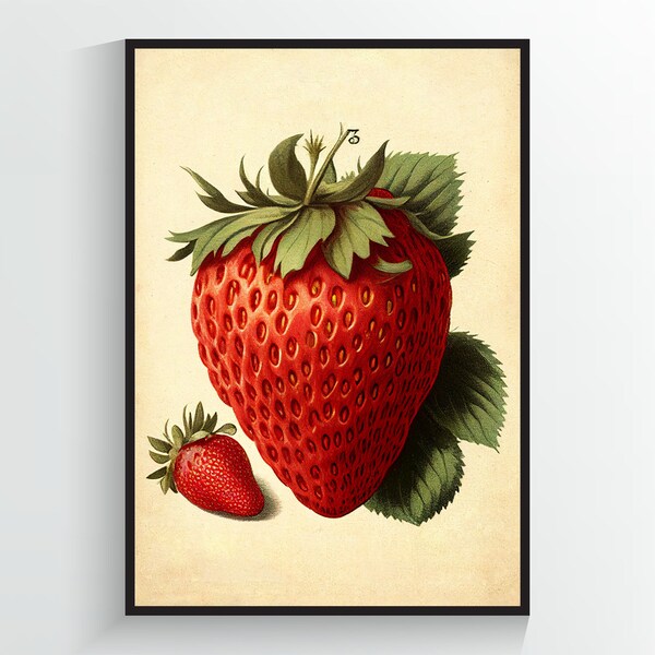 Strawberry Print - Etsy