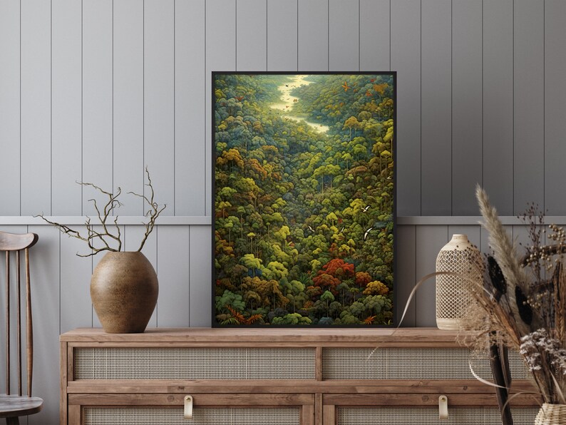 Tropical Rainforest Landscape Illustration - A2/A3/A4/A5/A6 DIGITAL ...