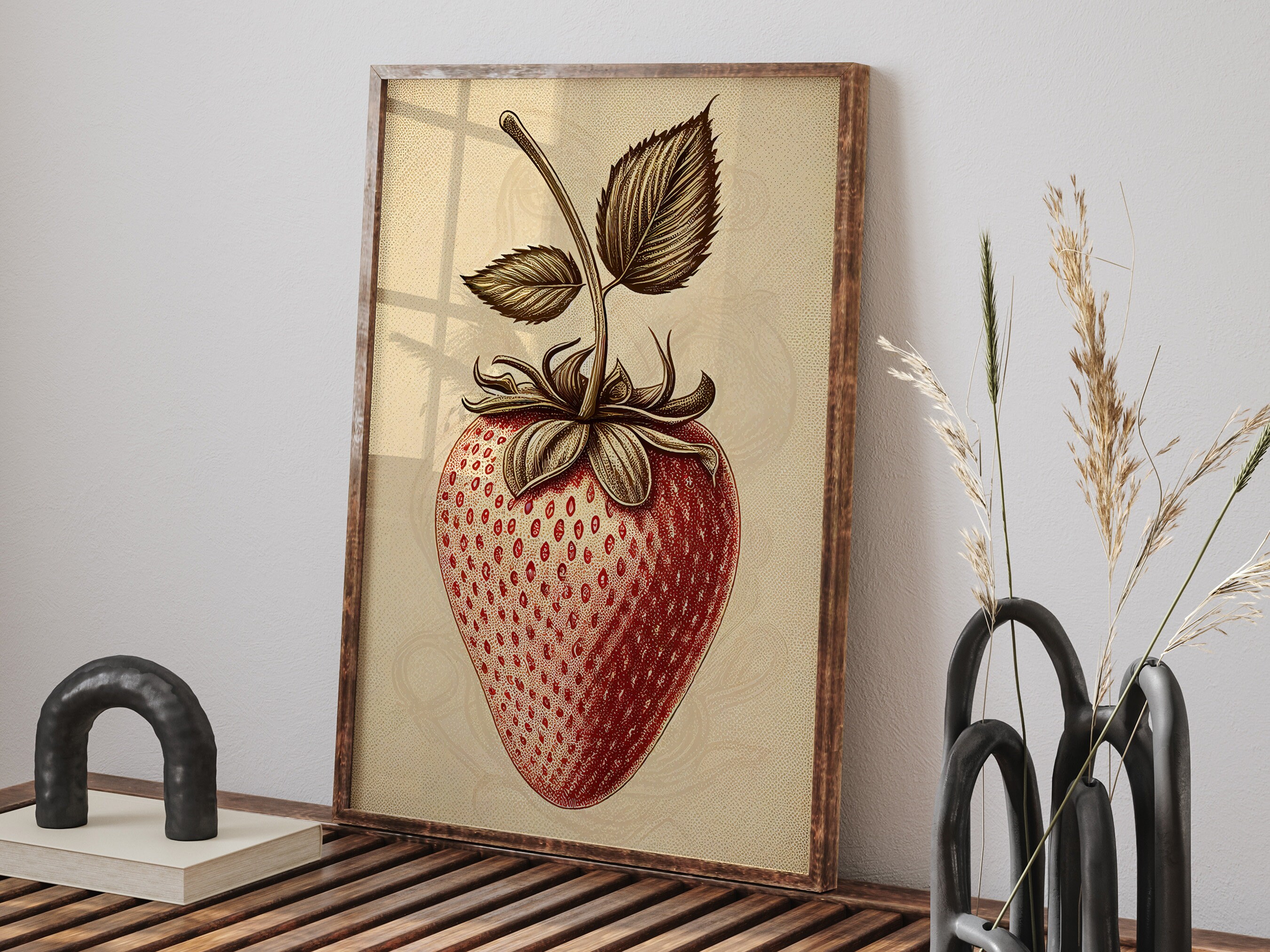 Strawberry Artistic Drawing - Fruit Art Print - A2/A3/A4/A5/A6 DIGITAL ...