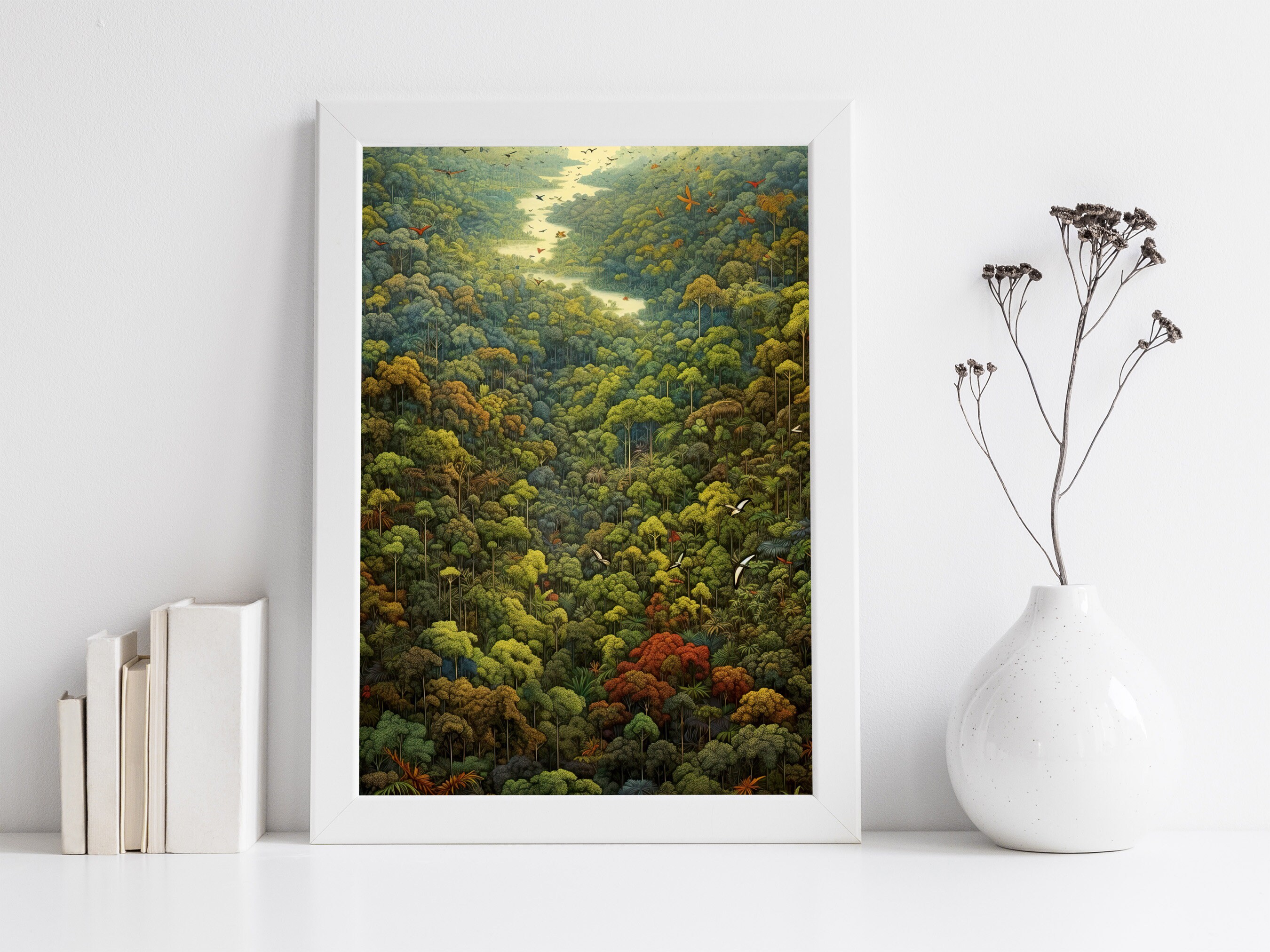 Tropical Rainforest Landscape Illustration - A2/A3/A4/A5/A6 DIGITAL ...
