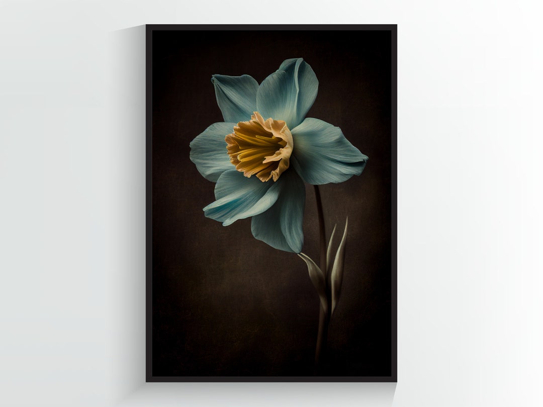 DIGITAL DOWNLOAD Blue Daffodil Flower - Flower Art Print - A2/A3/A4/A5 ...