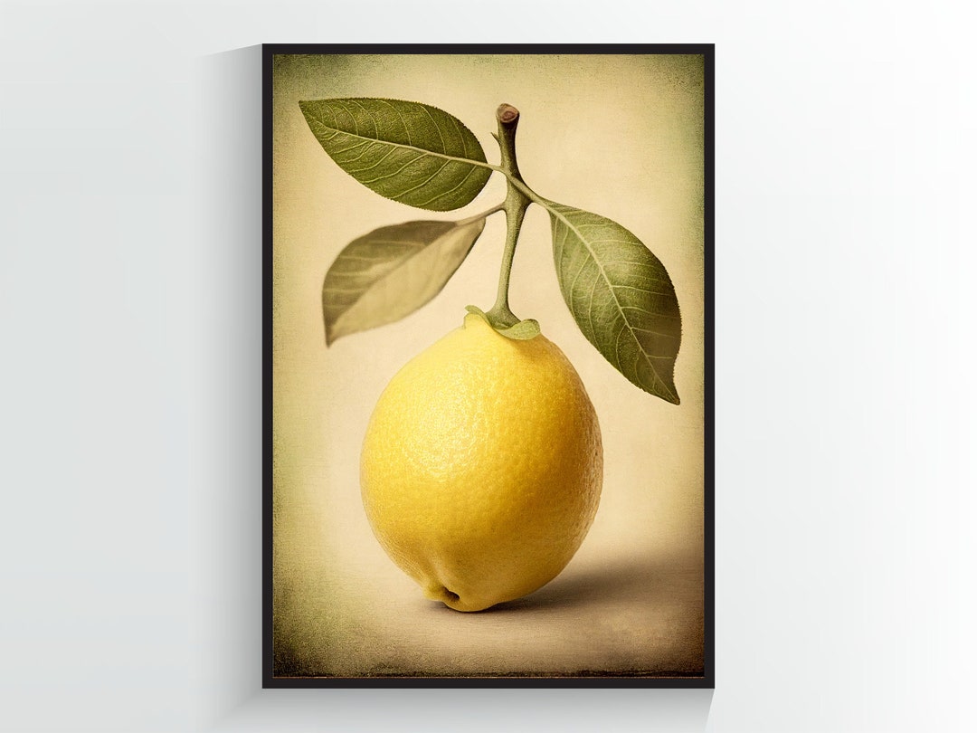 DIGITAL DOWNLOAD Lemon Vintage Poster - Fruit Art Print - A2/A3/A4/A5 ...