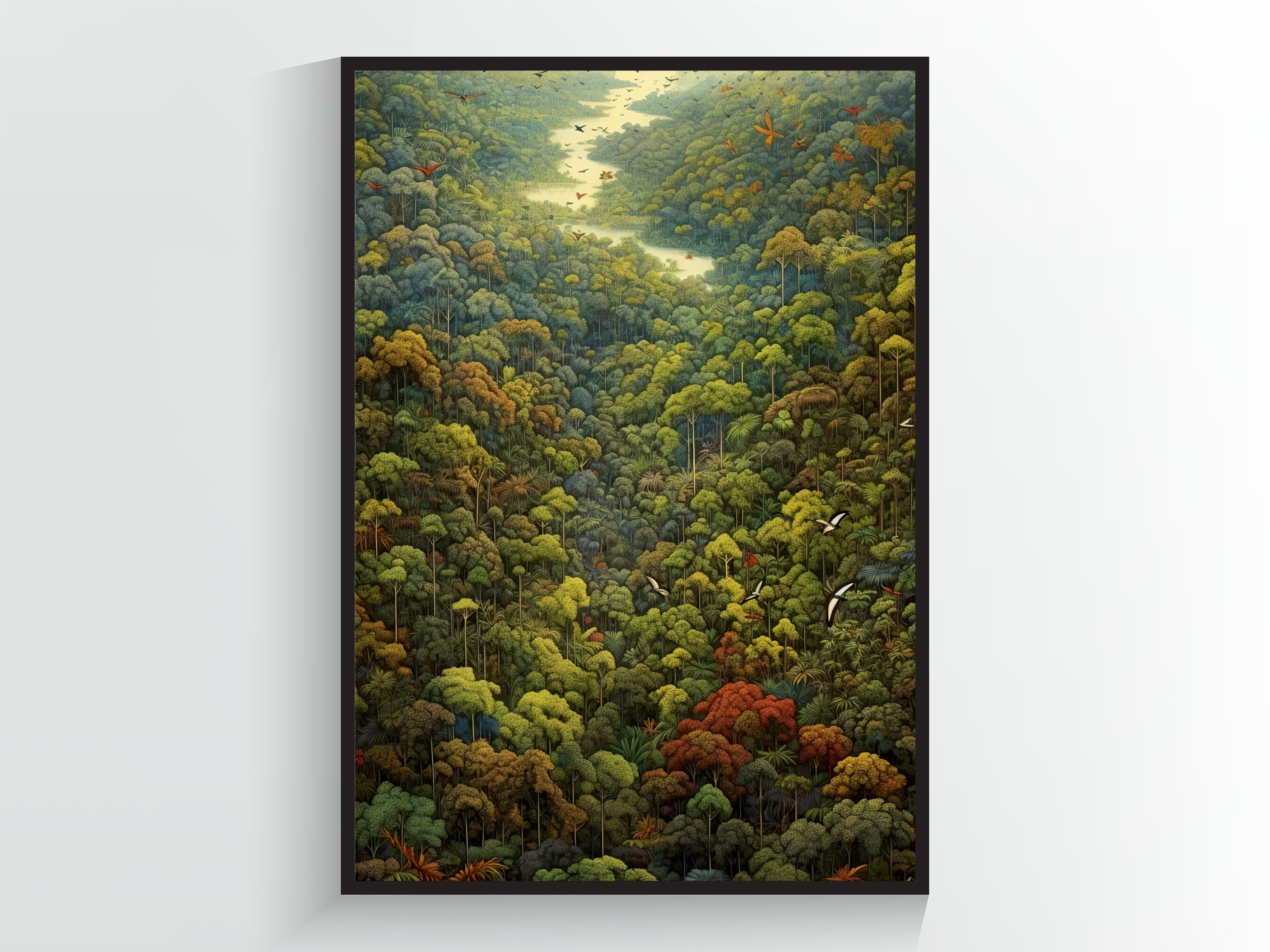 Tropical Rainforest Landscape Illustration - A2/A3/A4/A5/A6 DIGITAL ...