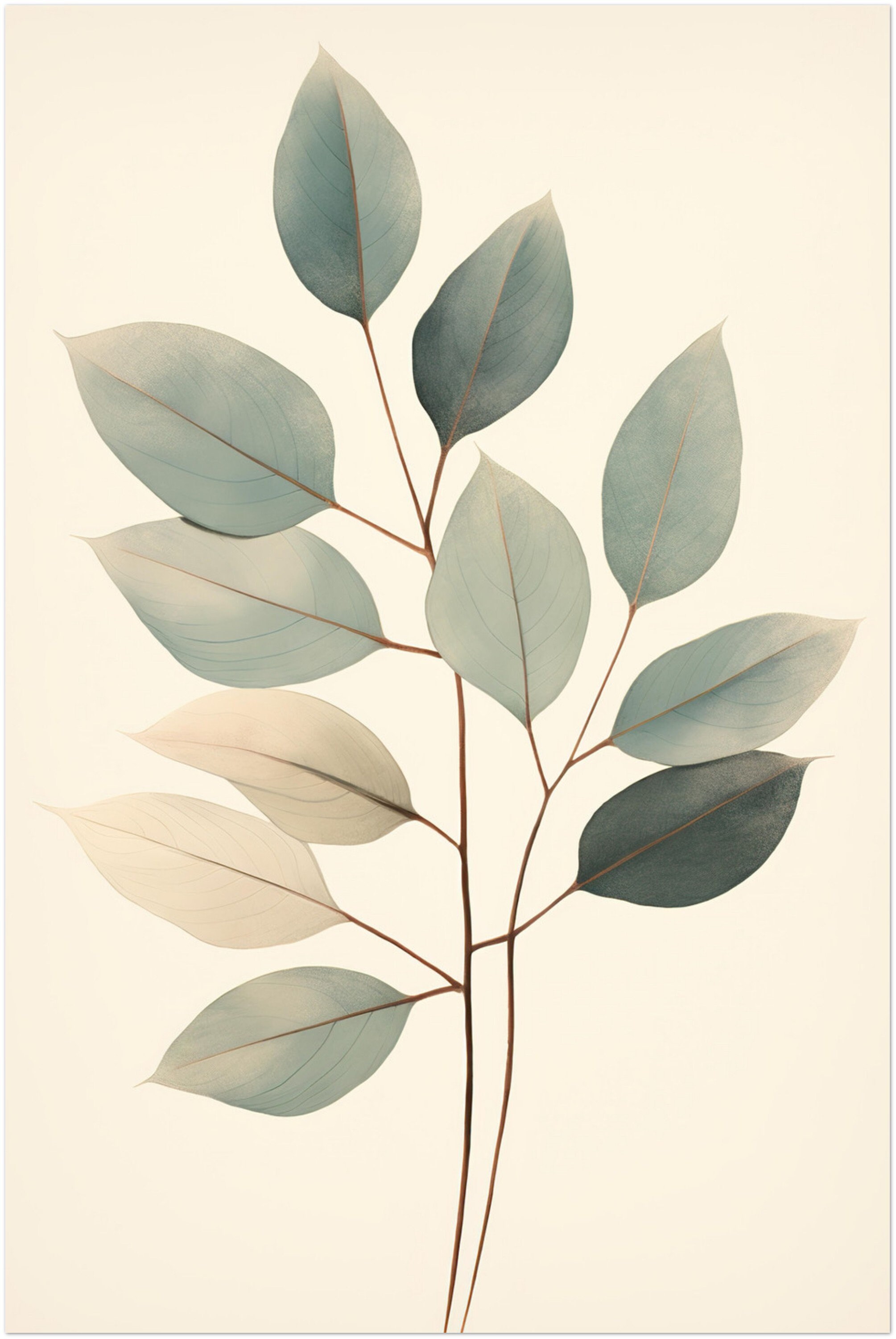 Green Eucalyptus Print - Botanical Art Print, Eucalyptus Wall Decor ...