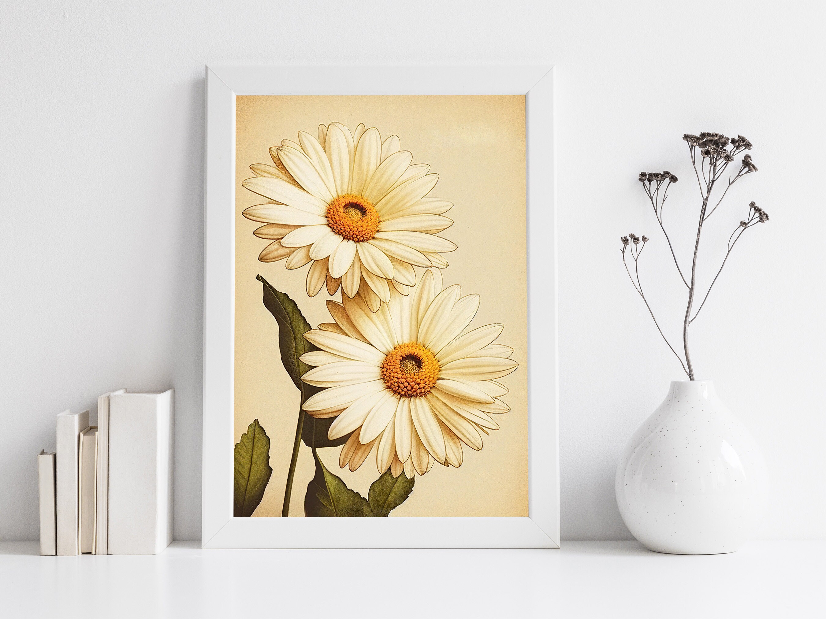 Daisy Vintage Poster Flower Art Print A2/A3/A4/A5/A6 DIGITAL DOWNLOAD ...