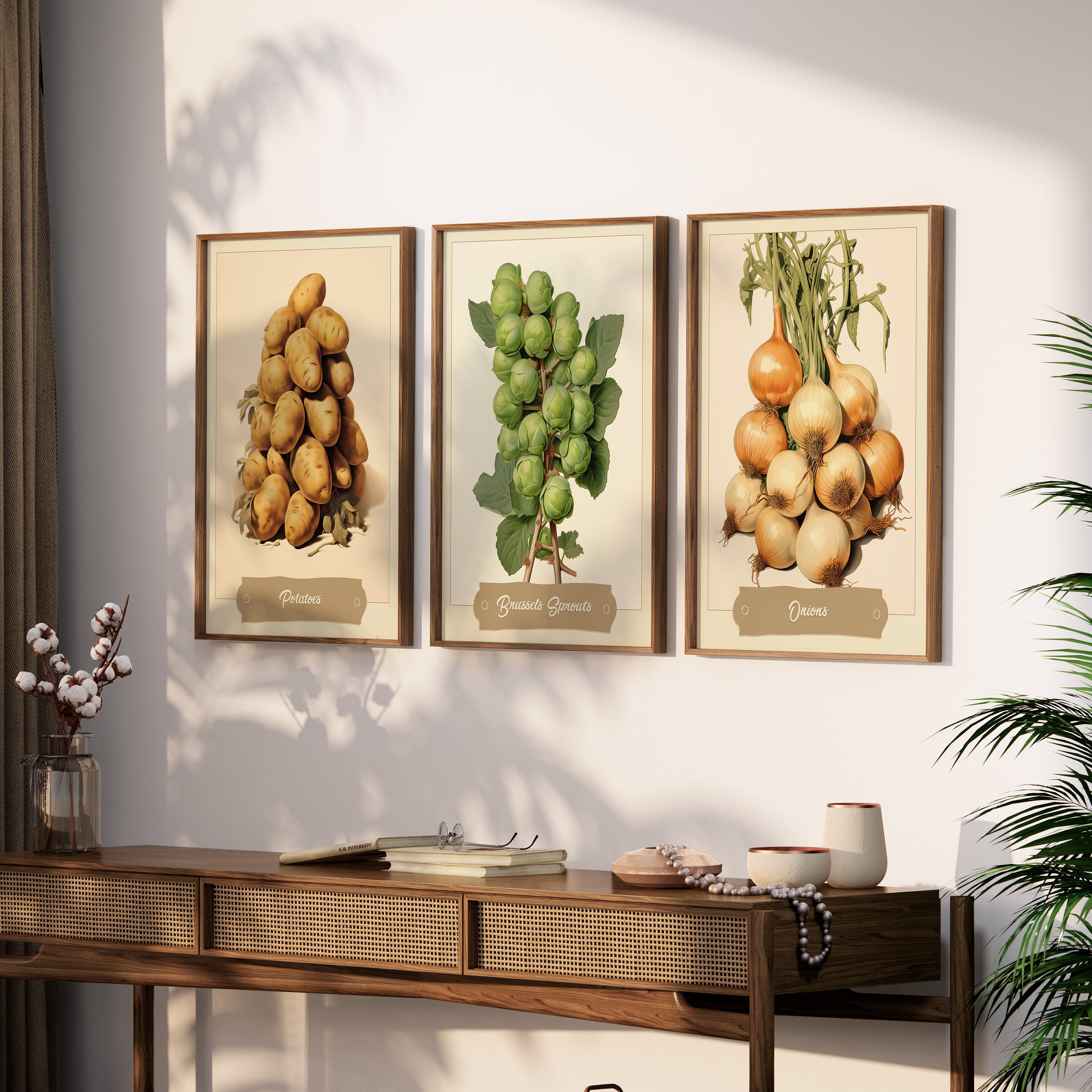 SET OF 12 Retro Vegetable Art Posters - Gallery Wall Set of 12 ...