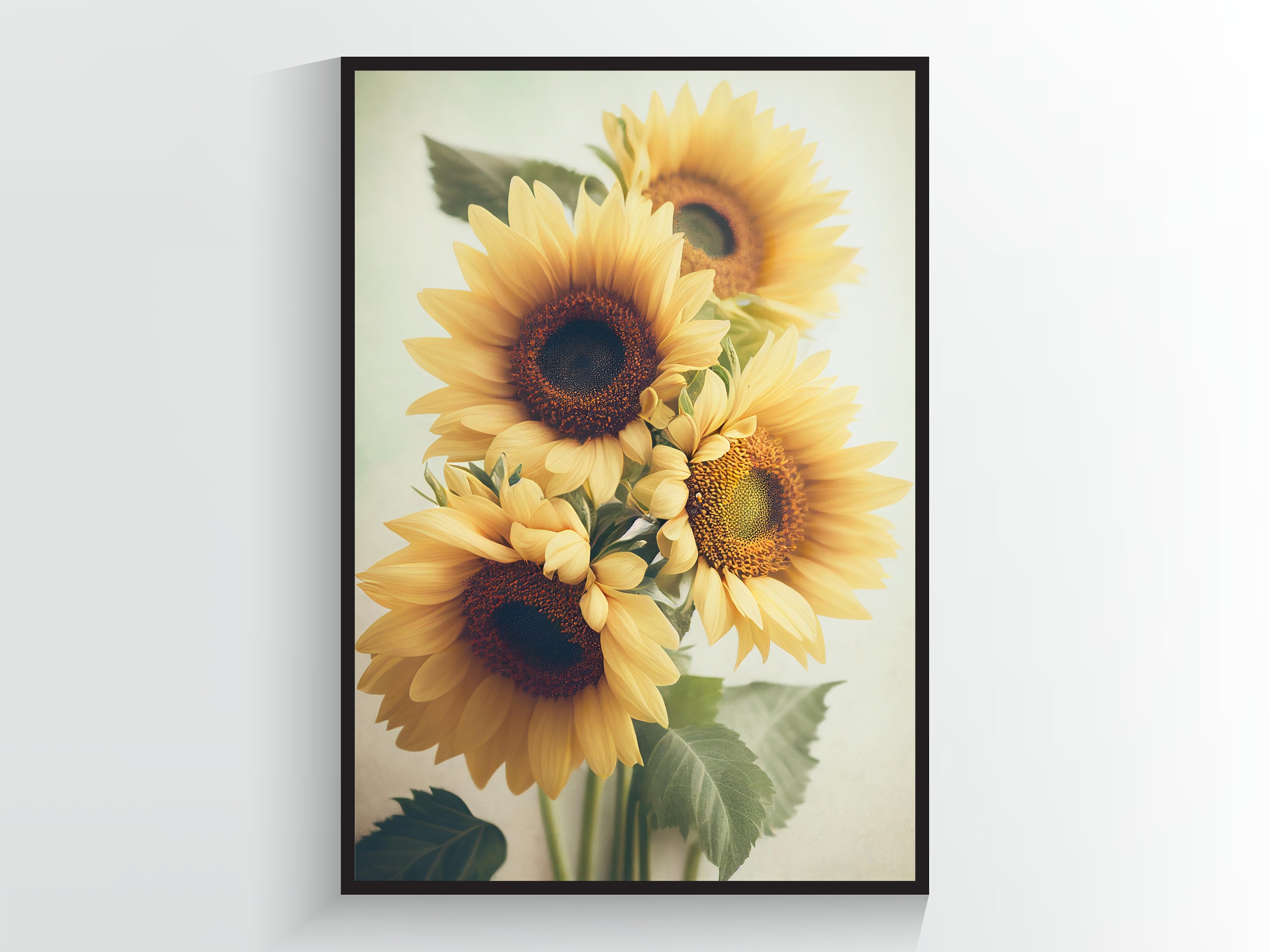 DIGITAL DOWNLOAD Set of 3 Sunflower Vintage Posters - Flower Art Print ...