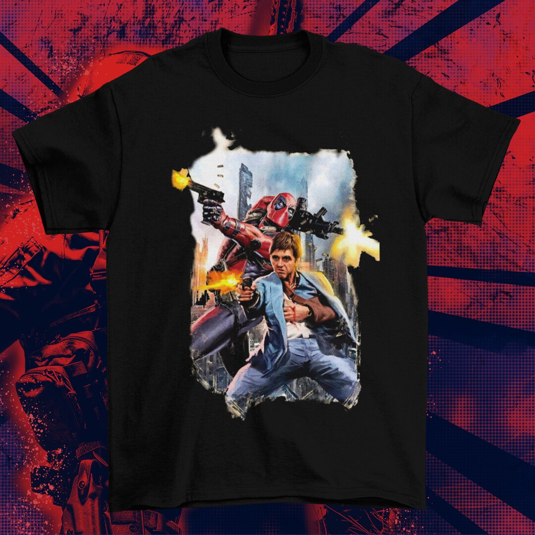 Scarface Deadpool PNG only DTF Halftone/halftone only Black - Etsy