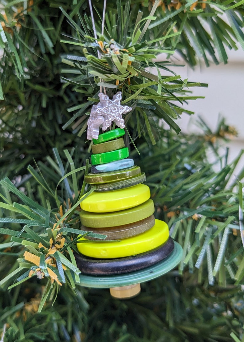 Set of 6 Vintage Button Tree Ornaments - Etsy