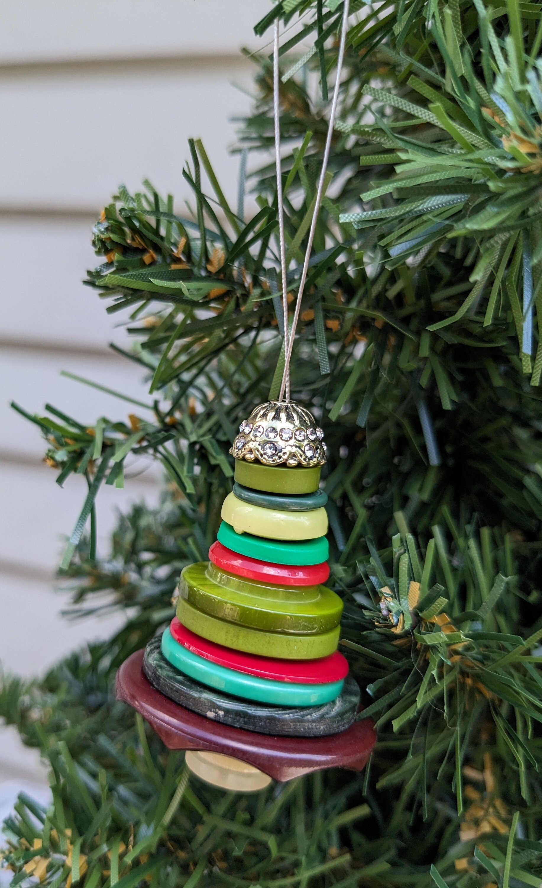Set of 6 Vintage Button Tree Ornaments - Etsy