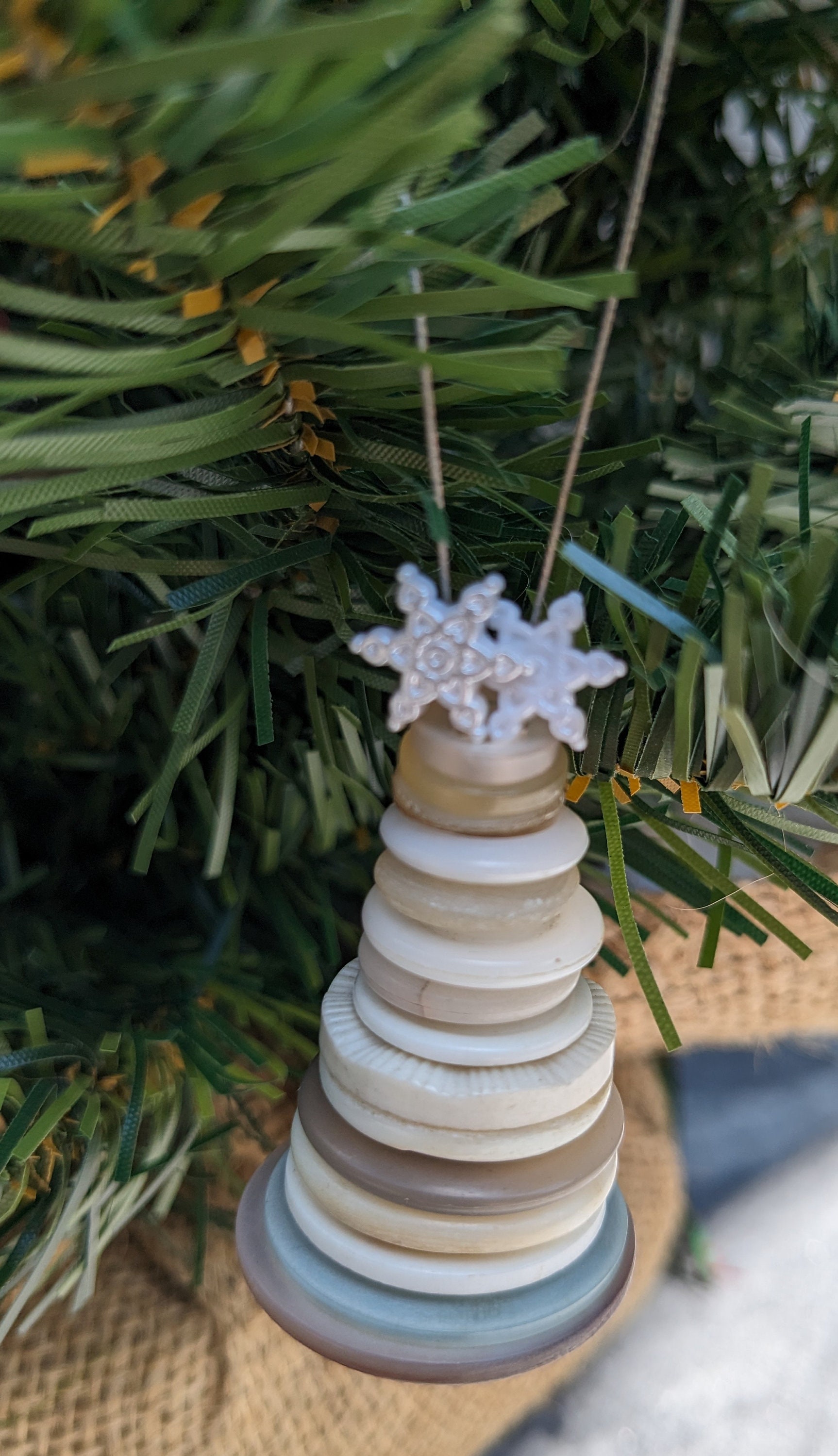 Set of 6 Vintage Button Tree Ornaments - Etsy