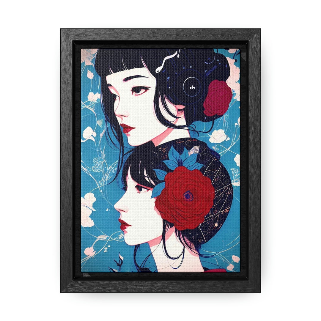 Music Lover Canvas, Beautiful Girl Wall Art, Music Headphone Art, Asian ...