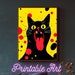 Psychedelic Cat Poster, Colorful Cat Wall Art, Crazy Cat Illustration ...