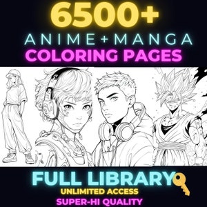 6500 Premium Anime Coloring Book Pages Complete Library Access Ultimate ...