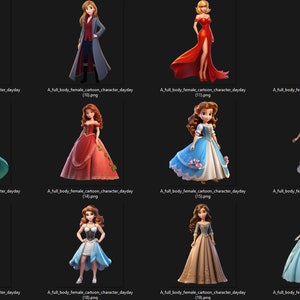 50 Female Cartoon Characters PNG Pack - Digital Download, Instant ...