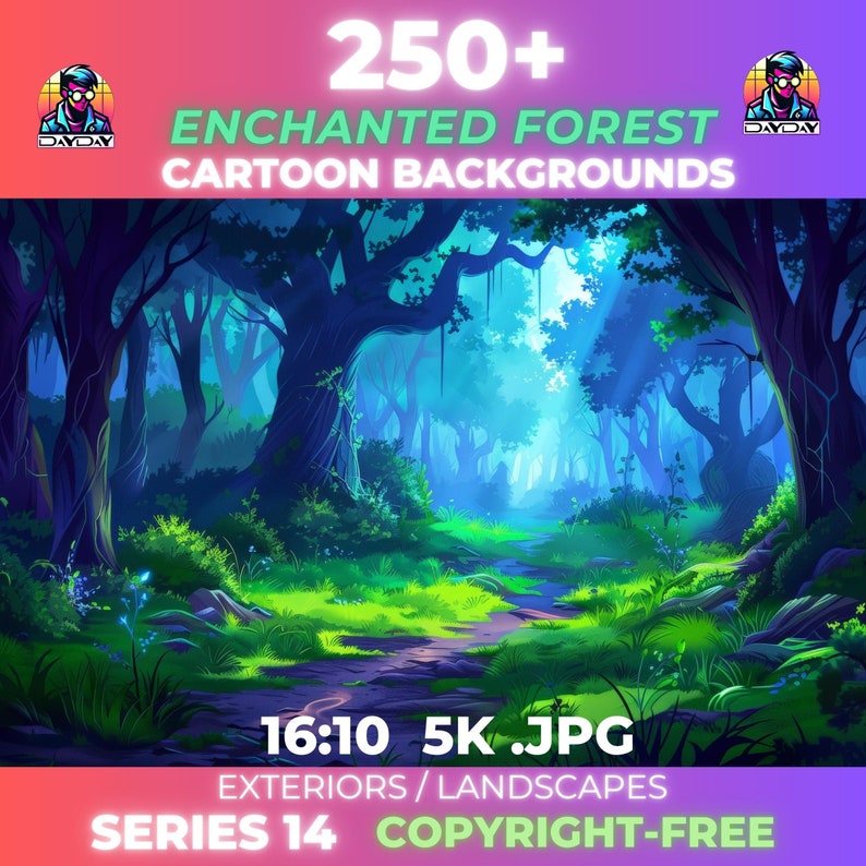 Dark Forest, Enchanted Forest Cartoon Scenes, Forest Background ...