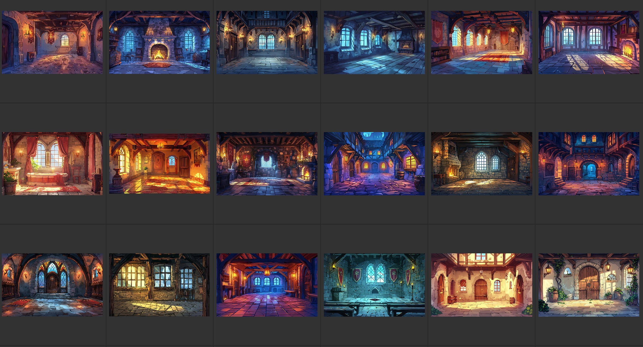 Medieval Era Cartoon Backdrops Series 9 Knights Kings Backdrops | 2D ...