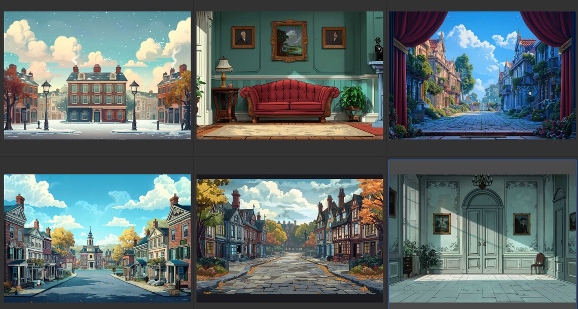 Victorian Era Cartoon Backdrops Series 8 19th Century Brtitain England ...